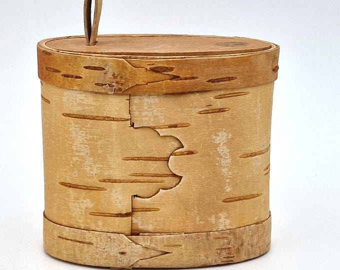 Handcrafted Birch Bark Scandinavian Box With Lid, Norwegian Sami-style ...