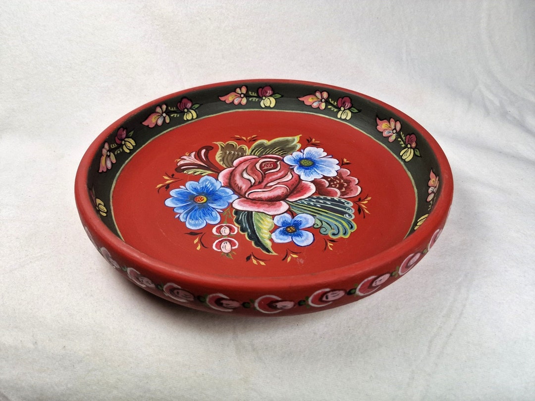 Ale Bowl. Norwegian Traditional Rosemaling Folk Art. Handpainted Wooden ...