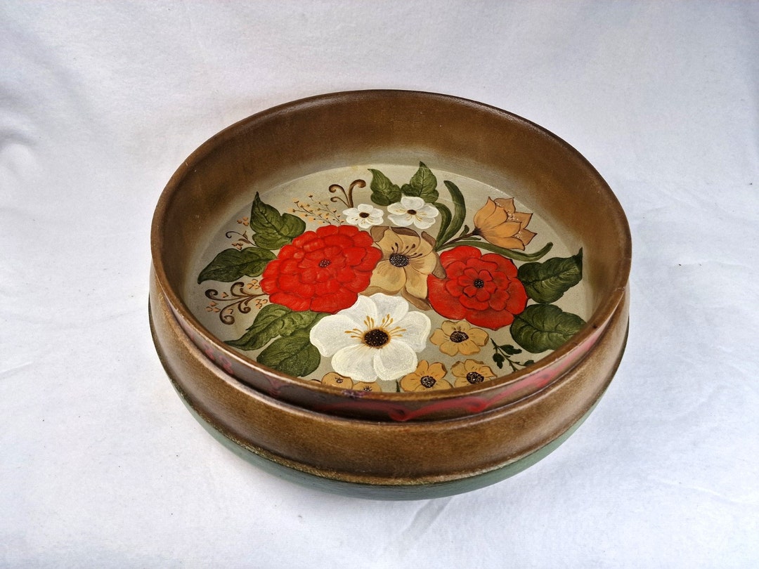 Large Norwegian Ale Bowl. Traditional Rosemaling Folk Art. Handpainted ...