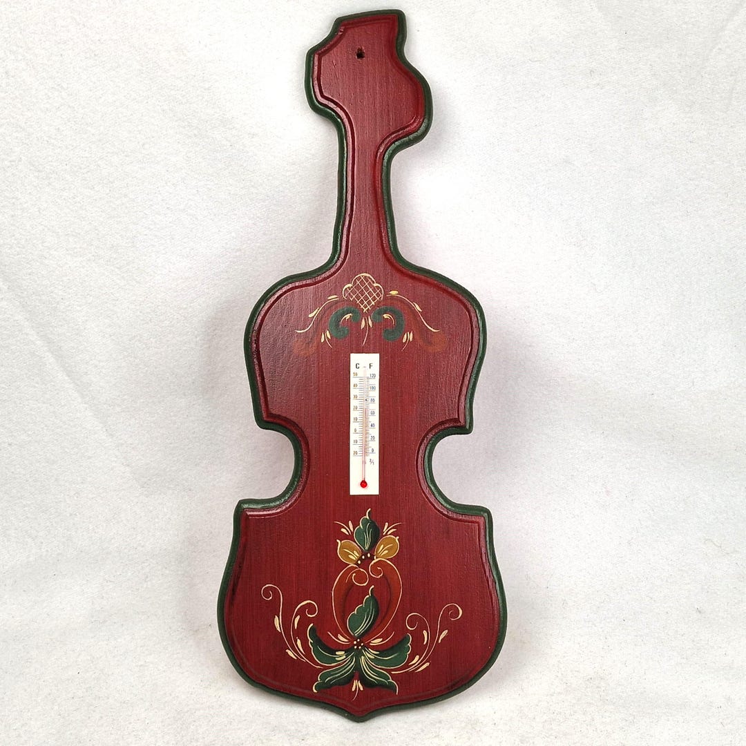 Norwegian Rosemaling Hardanger Fiddle. Violin Shape Wall Hanging ...