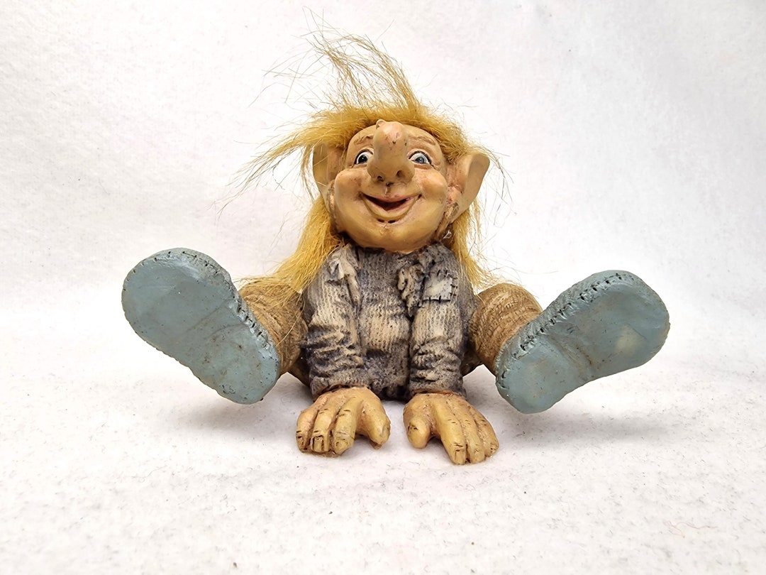 Sitting Troll. Ceramic Handpainted Figurine. Norwegian Scandinavian ...