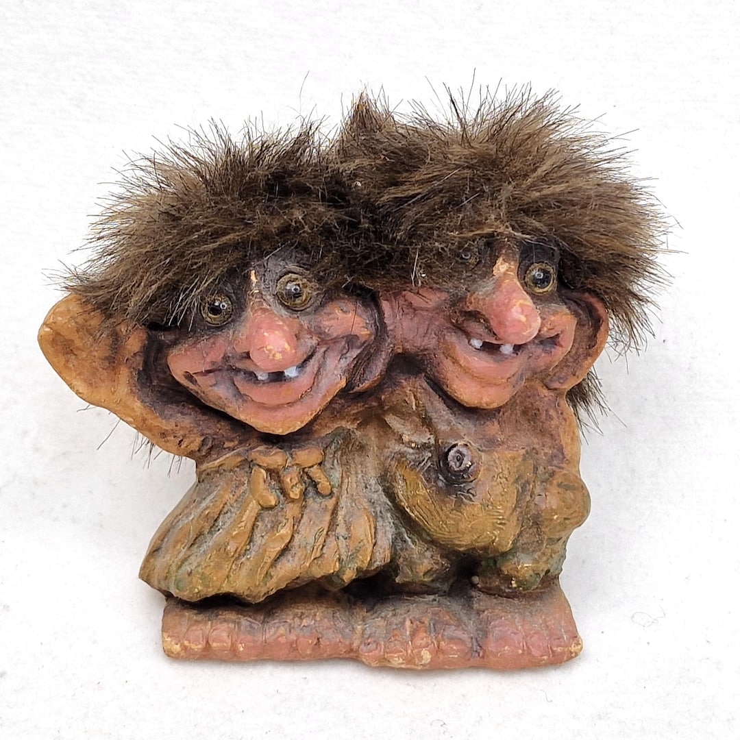 Troll Couple. Ceramic Handpainted Figurine. Norwegian Scandinavian ...