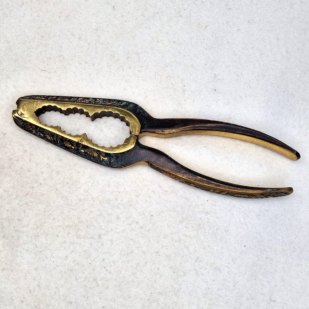 Vintage Solid Brass Nutcracker – Ornate Mid-century Kitchen Tool With ...