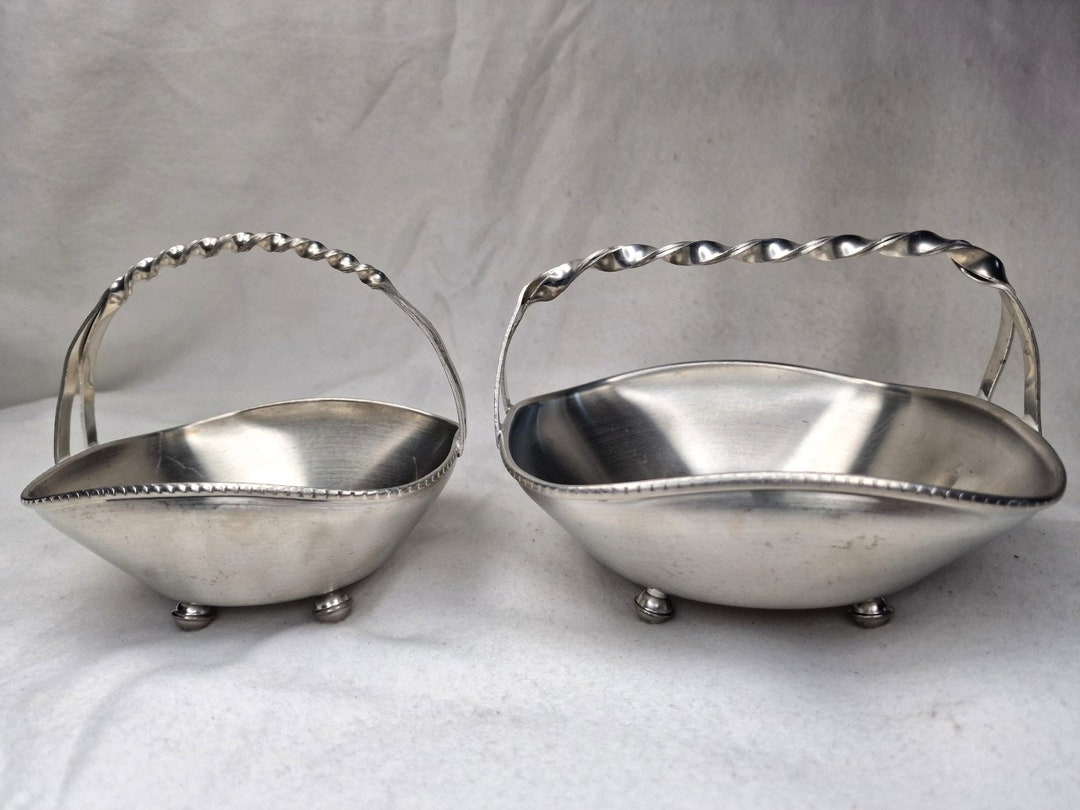 ITB Norway Tinn. Set of 2 Vintage Norwegian Pewter Tin Baskets ...