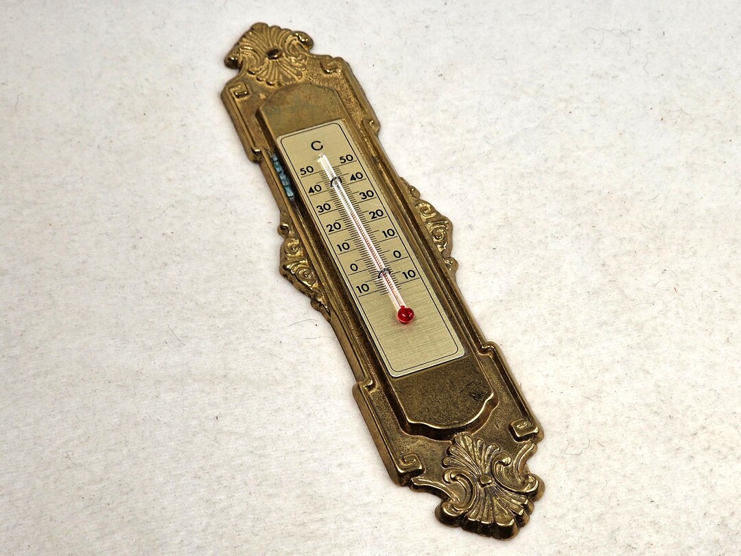 Brass Wall Hanging Thermometer. - Etsy