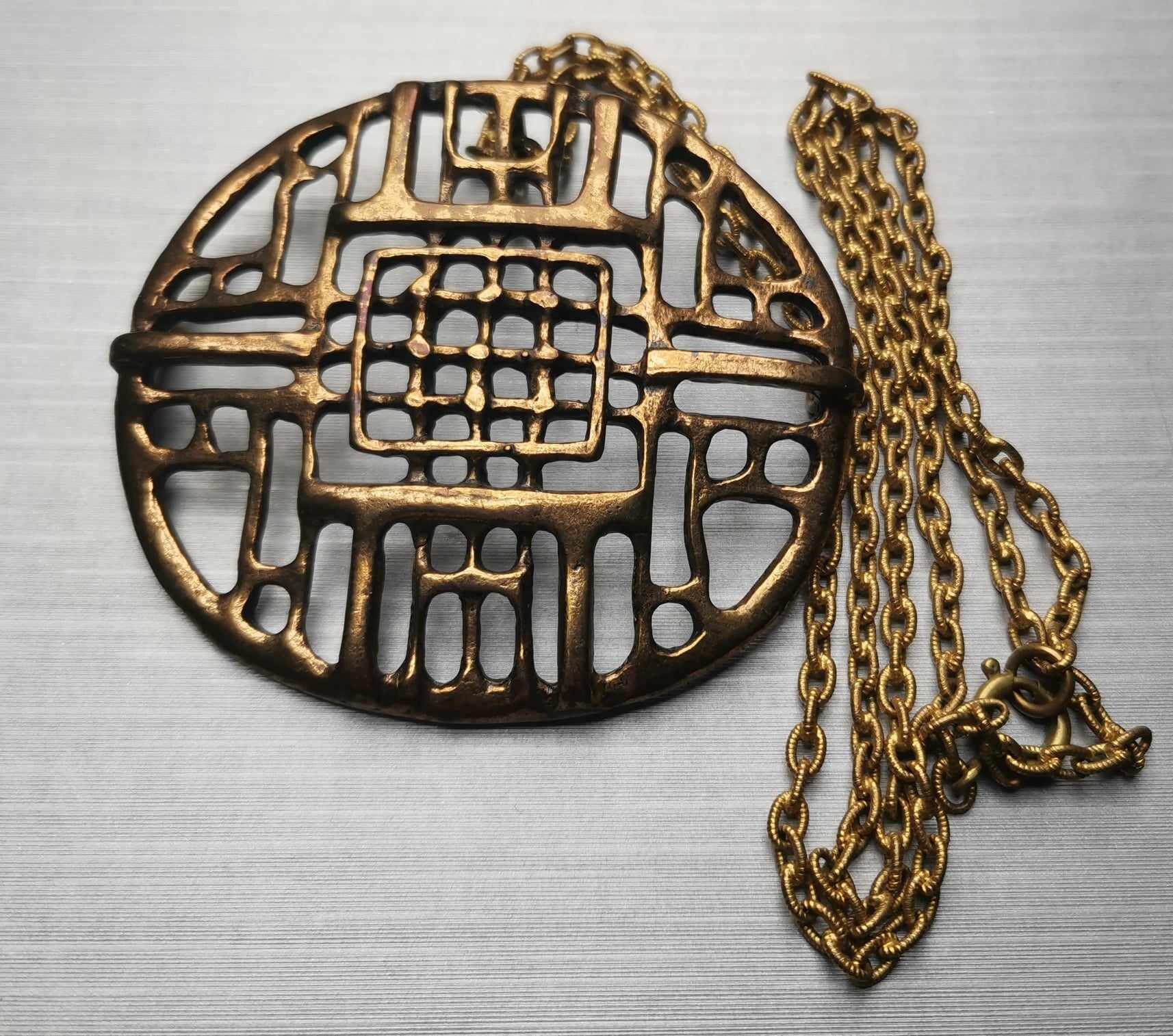 Uni David-andersen Design Unn Tangerud Bronze Pendant Necklace Norway ...