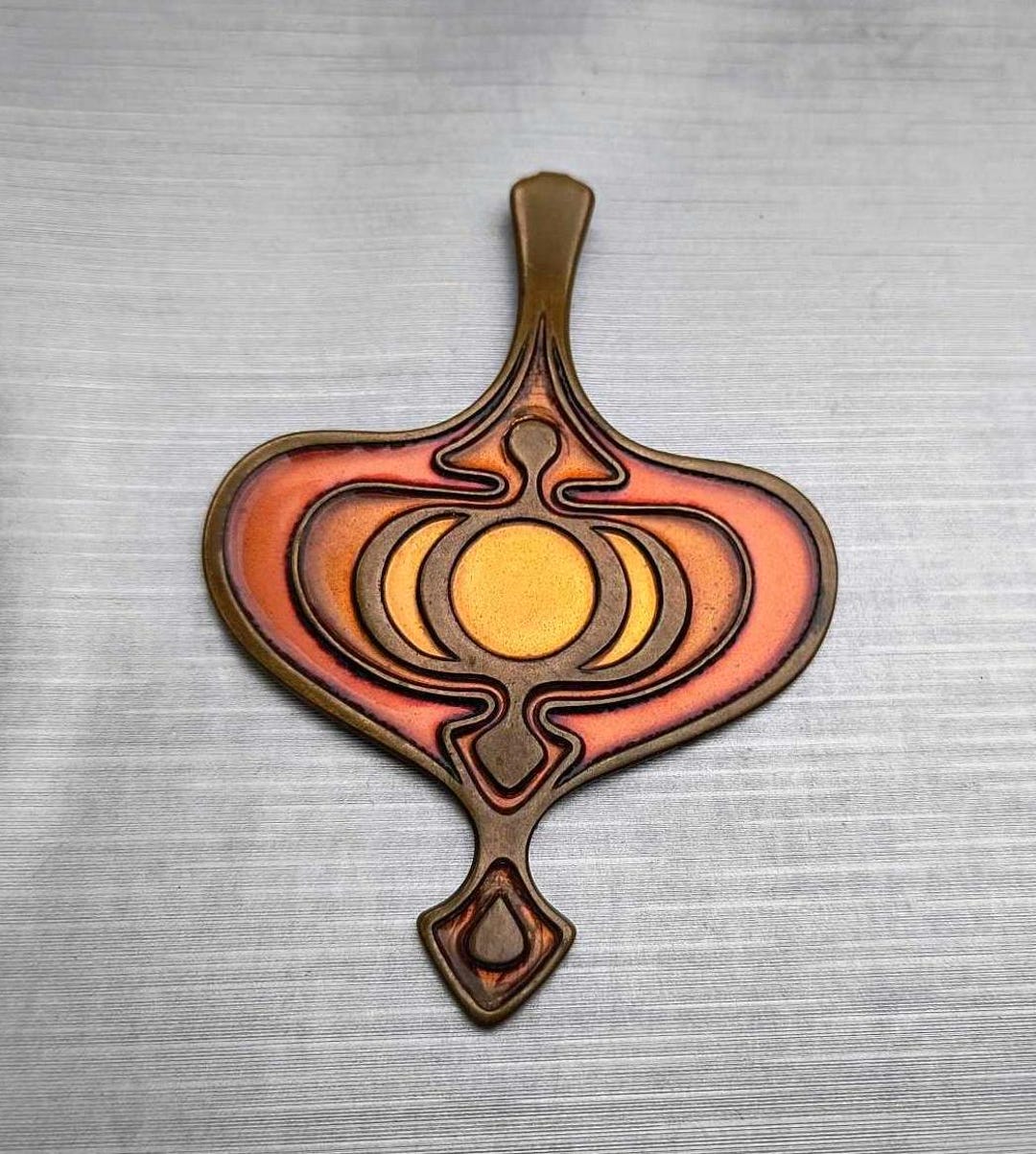 Uni David-andersen Necklace Enamel Design Unn Tangerud Bronze Pendant ...