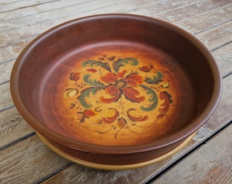 Incredible Large Norwegian Rosemaling Ale Bowl From 1969. Traditional ...