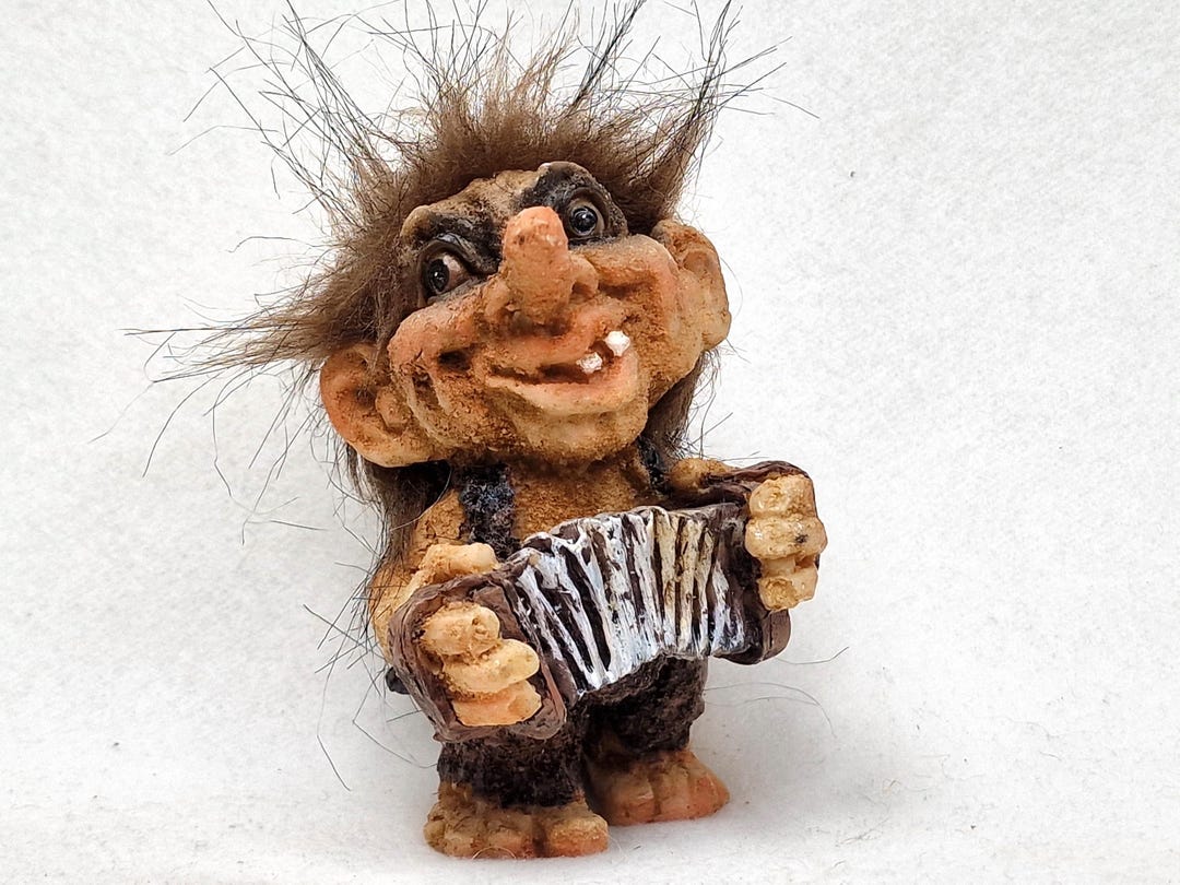 Troll Playing Accordion. Ceramic Handpainted Figurine. Norwegian ...