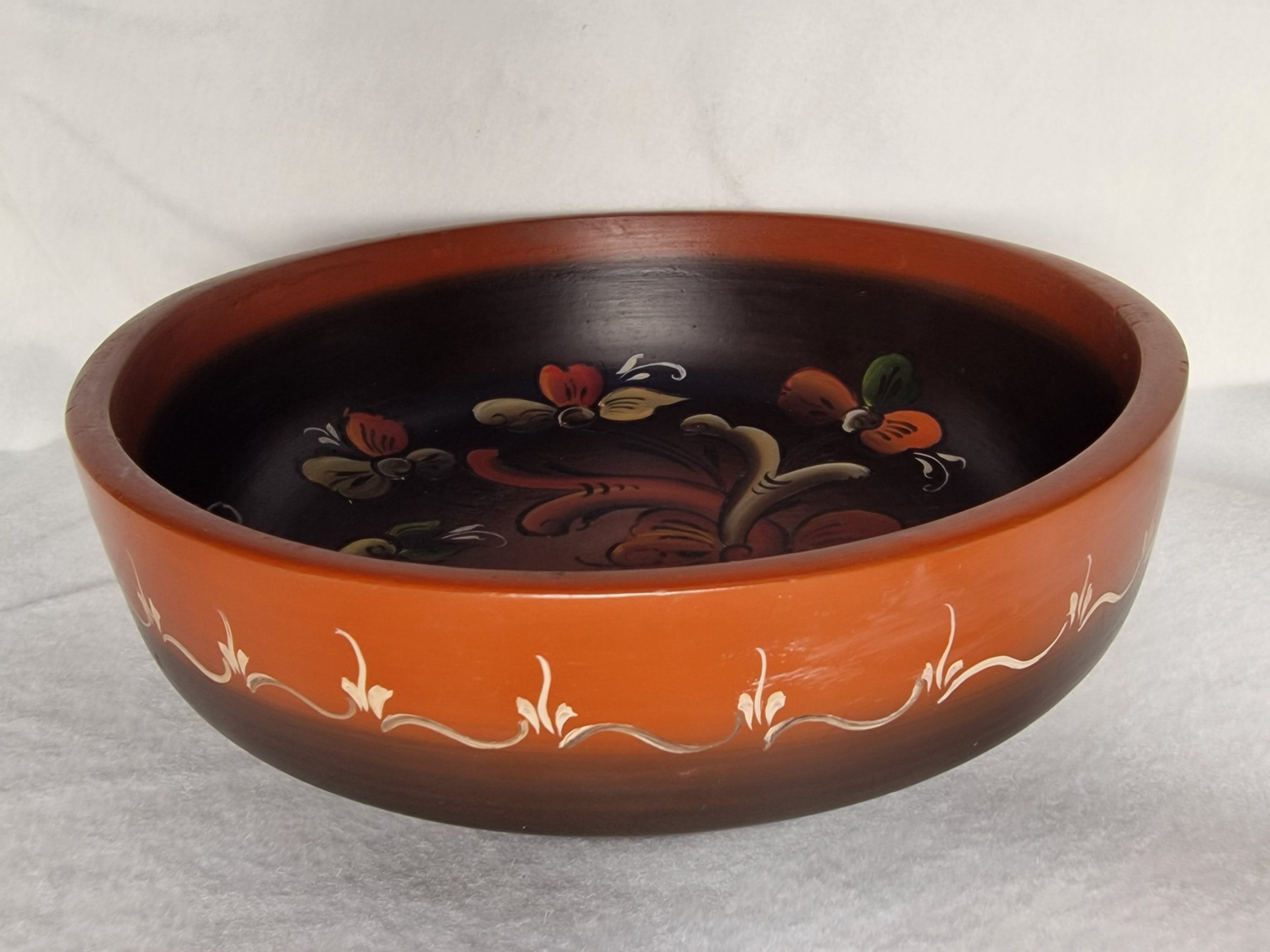 Norwegian Rosemaling Traditional Folk Art Handpainted Wooden Beer Bowl ...