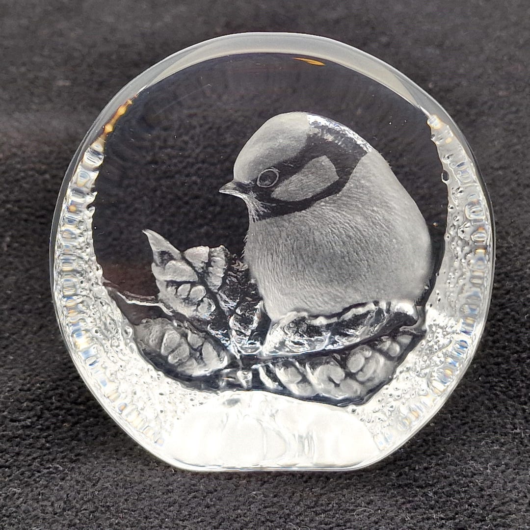 Mats Jonasson Maleras Crystal Bird Sculpture, Handmade Swedish Glass ...