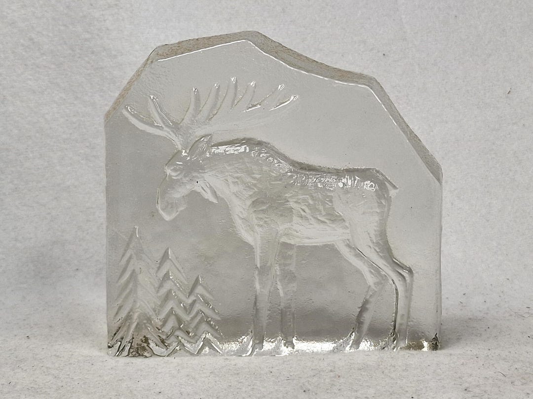 Magnor Norway Handmade Crystal Glass Paperweight. Moose Elk. - Etsy