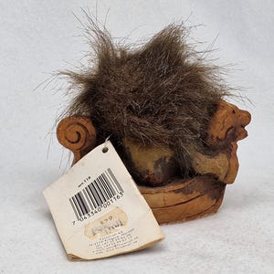 Fossetroll. Trolls in Viking Ship. Ceramic Handpainted Figurine ...