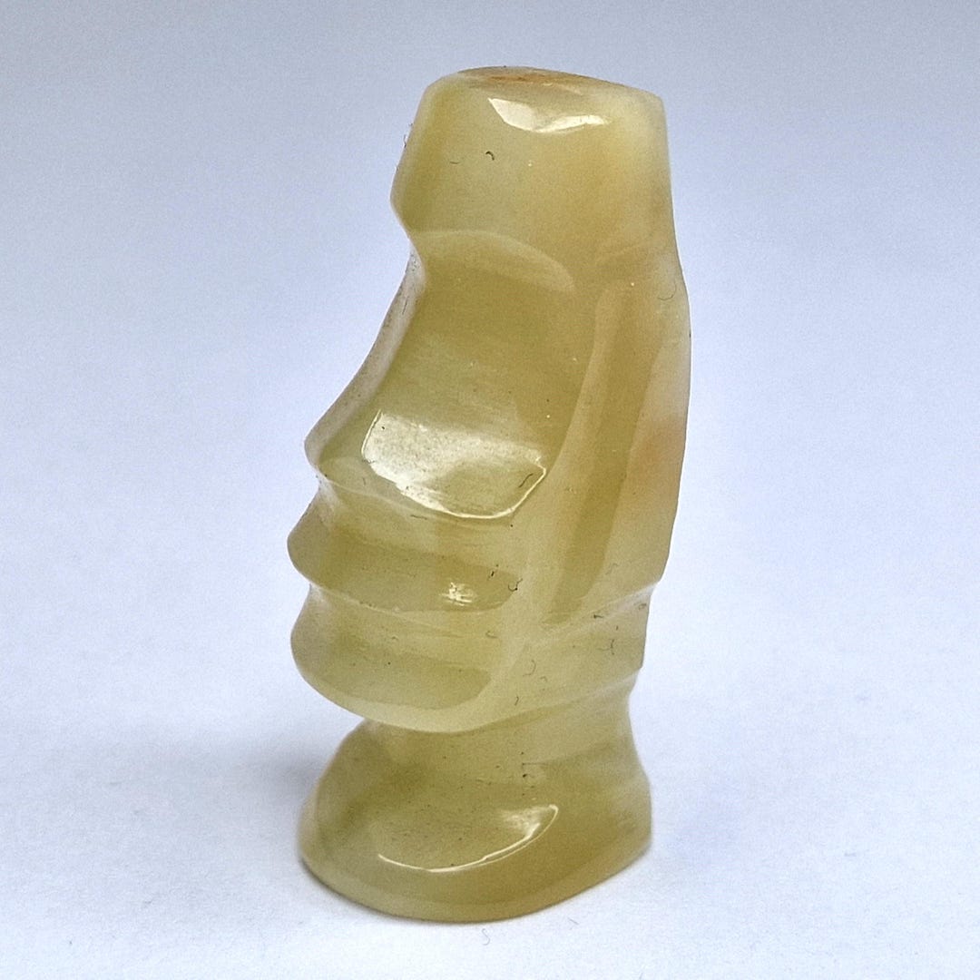 Hand Carved Onyx Moai Statue, Easter Island Inspired Figurine, Small ...