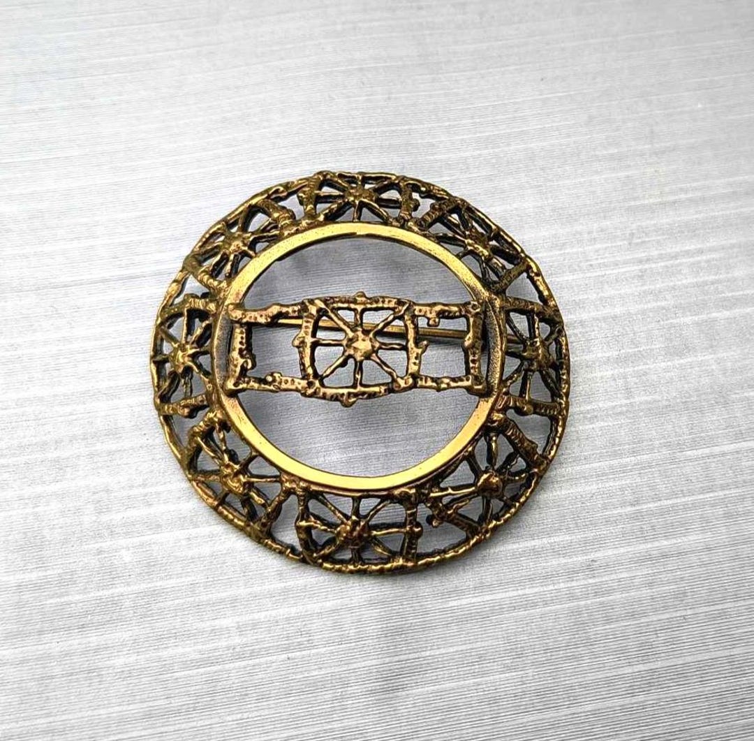 Pentti Sarpaneva Pitsi Lace Brooch Finland Nordic Bronze Vintage Pin ...