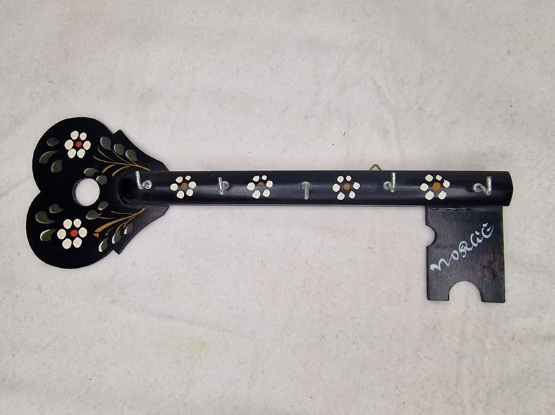 Wooden Key Rack. Key Organizer Handpainted Norwegian. Wall Hanging Key ...