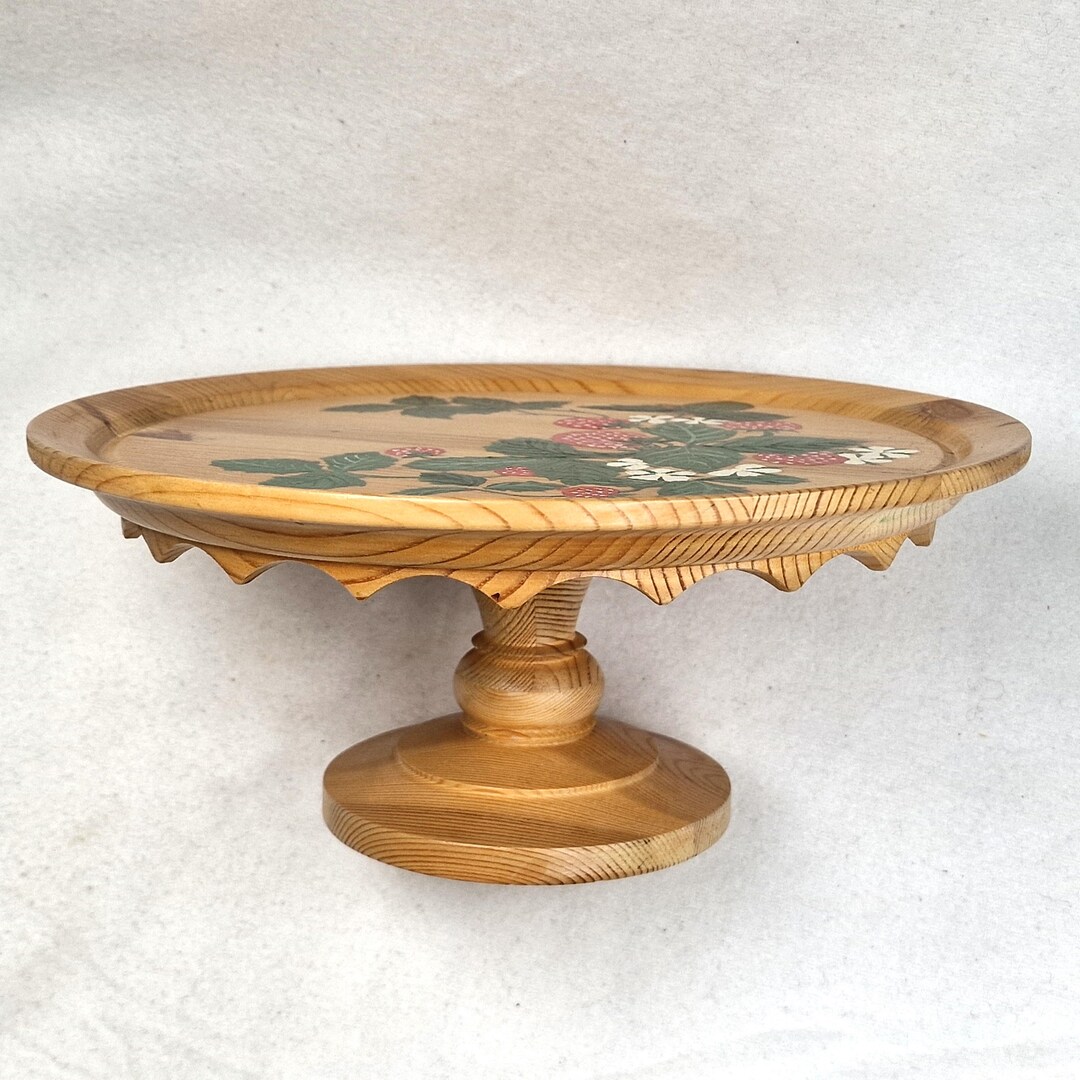 Wooden Norwegian Cake Stand. Pine Wood. Scandinavian Folk Art. - Etsy