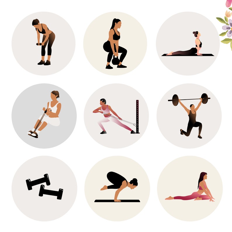 Set of 37 Gym Instagram Highlight Cover, Workout Instagram Story Icon ...