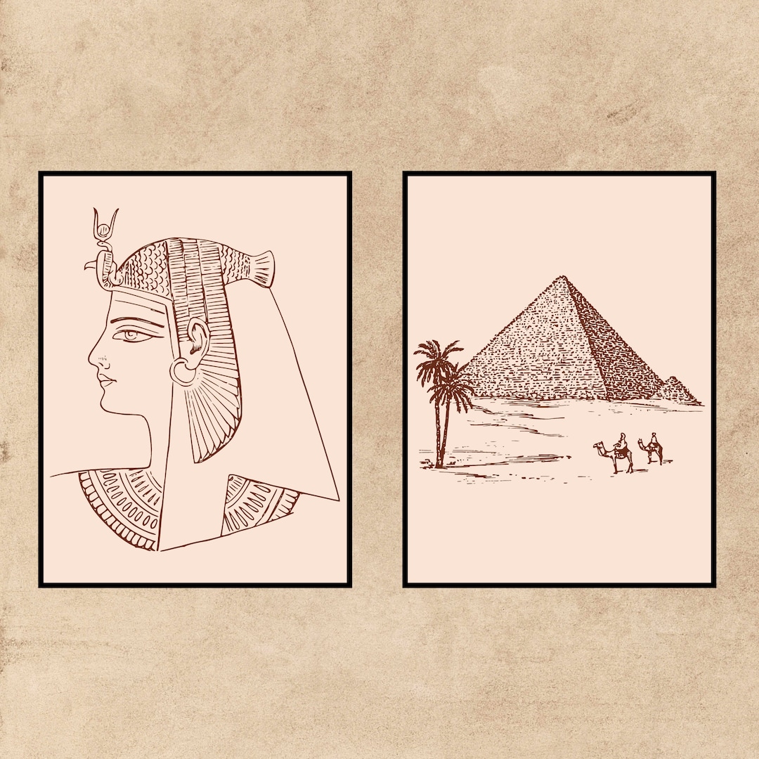Ancient Egypt Printable Wall Art, Egyptian Pyramid Wall Art, Vintage ...