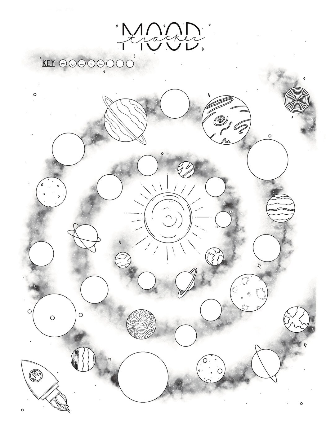 Mood Tracker - Outer Space/planet/cosmic Theme - Printable/instant ...
