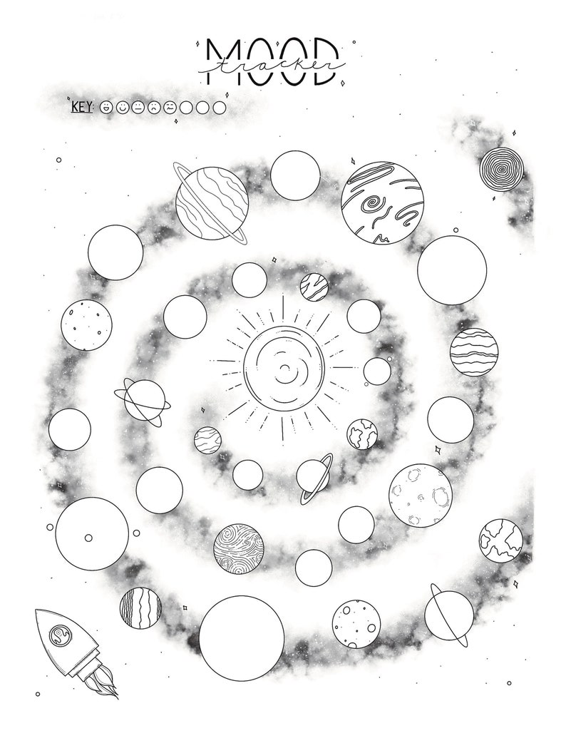 Mood Tracker - Outer Space/planet/cosmic Theme - Printable/instant ...
