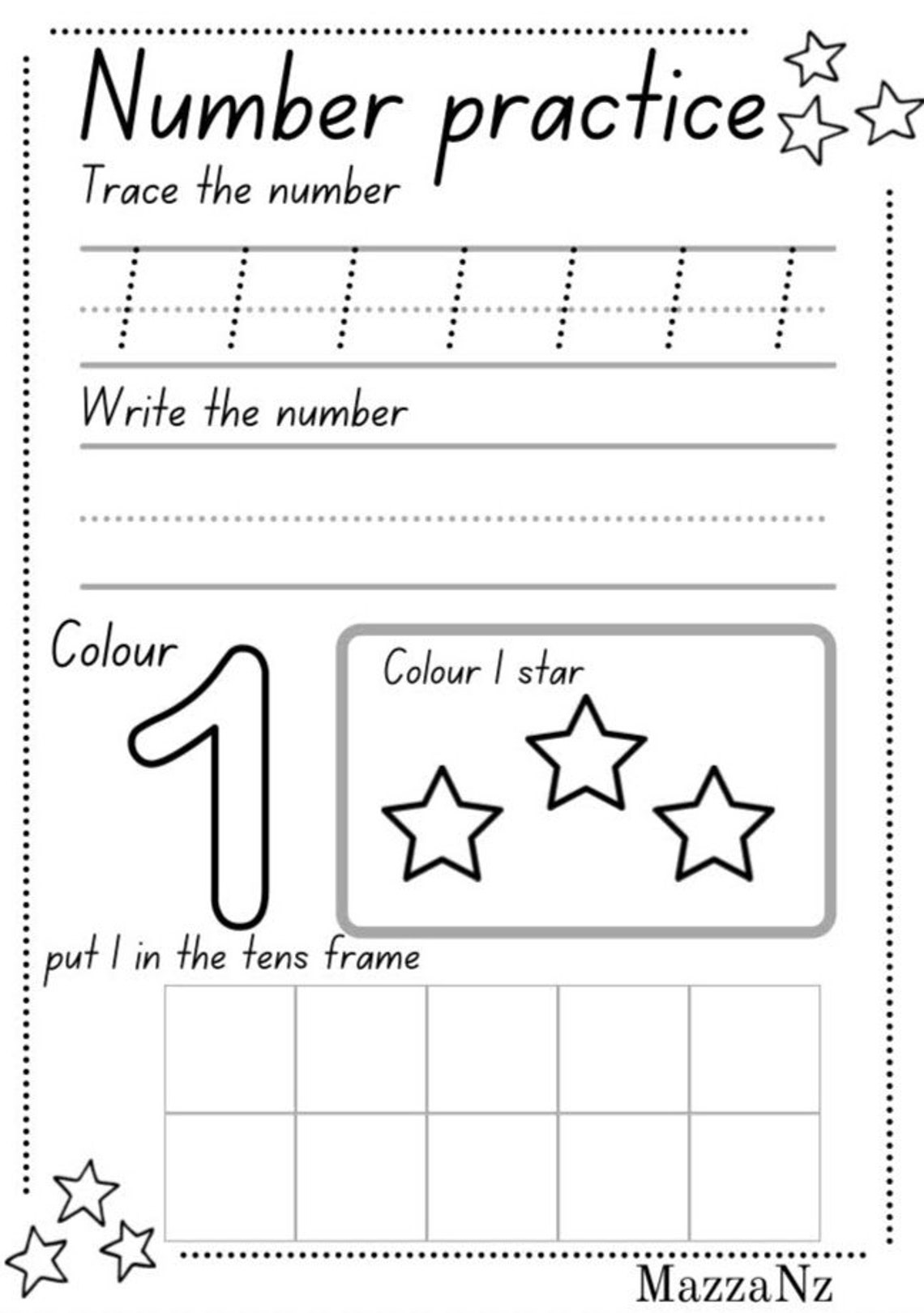 EYFS Number Practice 1-20 Worksheets Printable Great for | Etsy