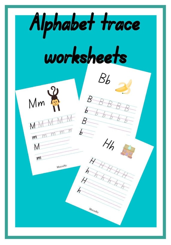 EYFS Alphabet Trace Worksheets Printable Great for School | Etsy