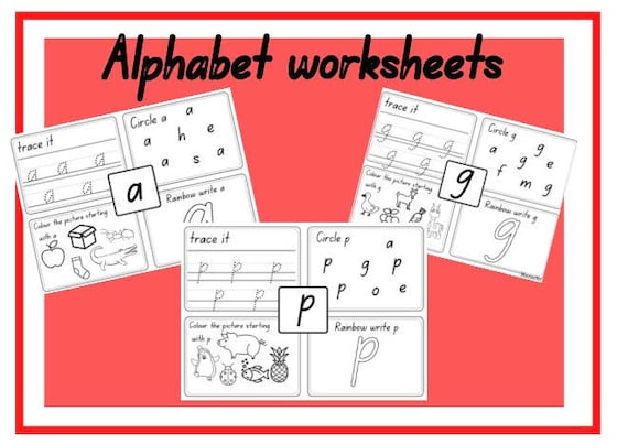 EYFS Alphabet Worksheets Literacy Phonics Learning Great for | Etsy
