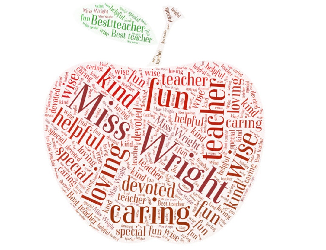 Teacher Appreciation Gift, Words, Personalized, School, Print - Etsy