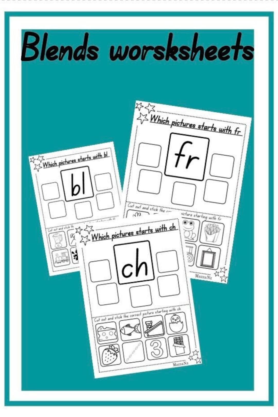 2 Letter Blend Worksheets, Phonics, Literary, Printables, Worksheets ...