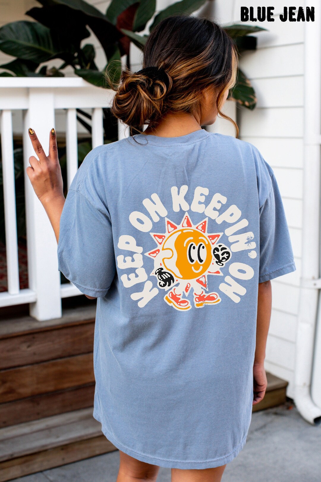 Keep On Keepin On Oversized Vintage T Shirt Stay Positive Shirt