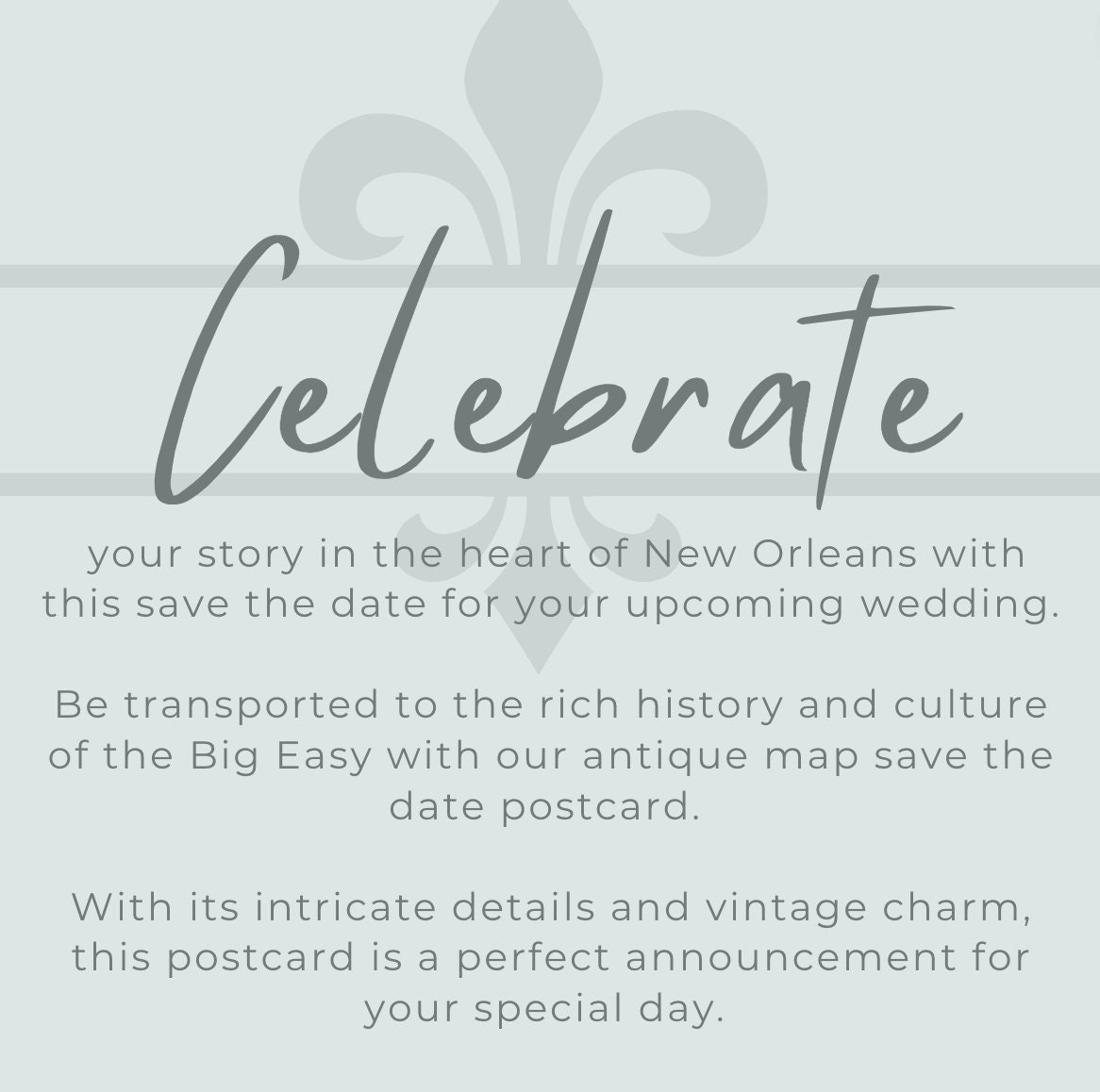 New Orleans NOLA Map Postcard Save the Date - Etsy