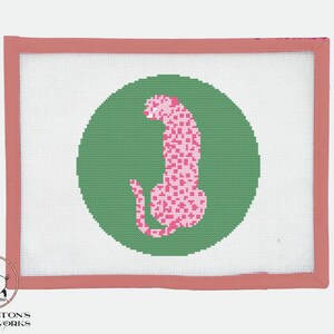 Preppy Pink Leopard Embroidery Pattern - Etsy