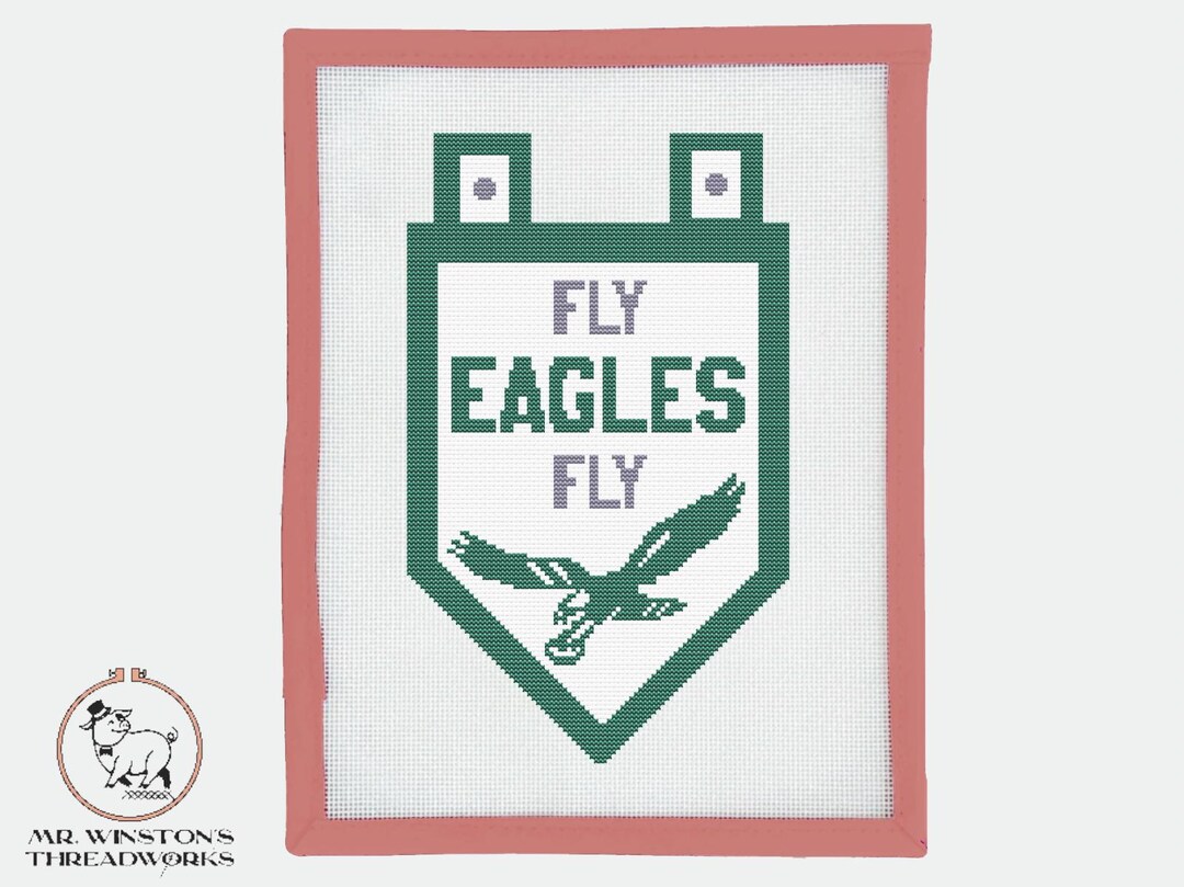Philadelphia Football Fly Eagles Fly Pennant Cross-stitch Needlepoint ...