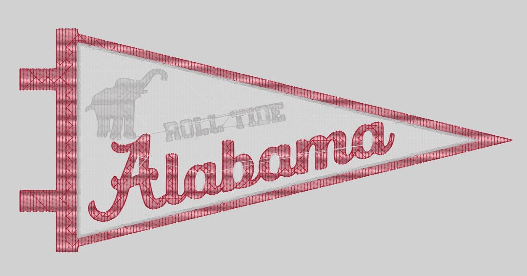 The University of Alabama Roll Tide With Elephant Vintage Pennant ...