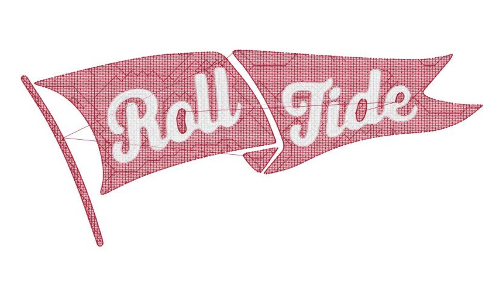 The University of Alabama Roll Tide Vintage Pennant Machine Embroidery ...