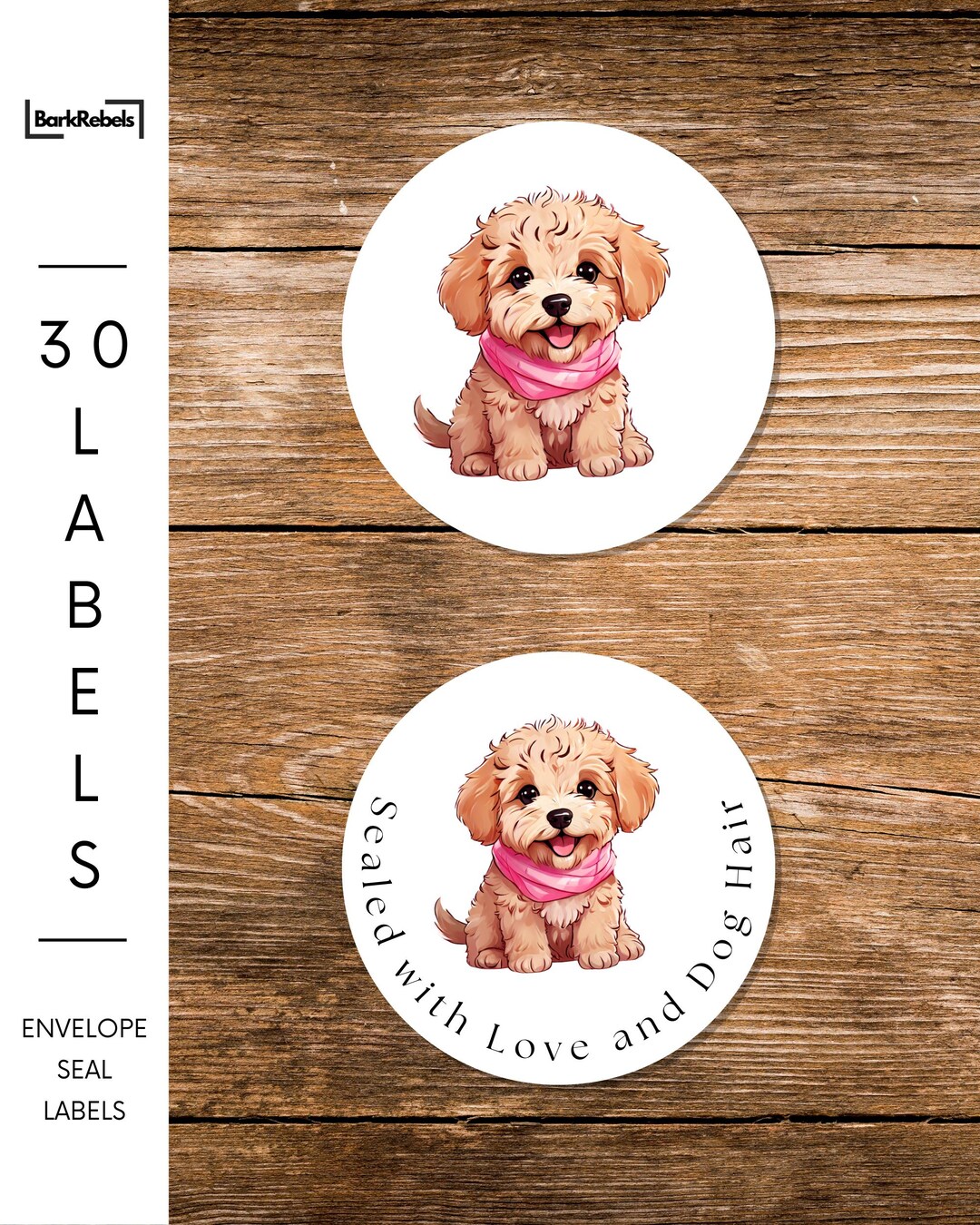 Goldendoodle 1.5" Circle Envelope Seal Labels Valentine's Day ...