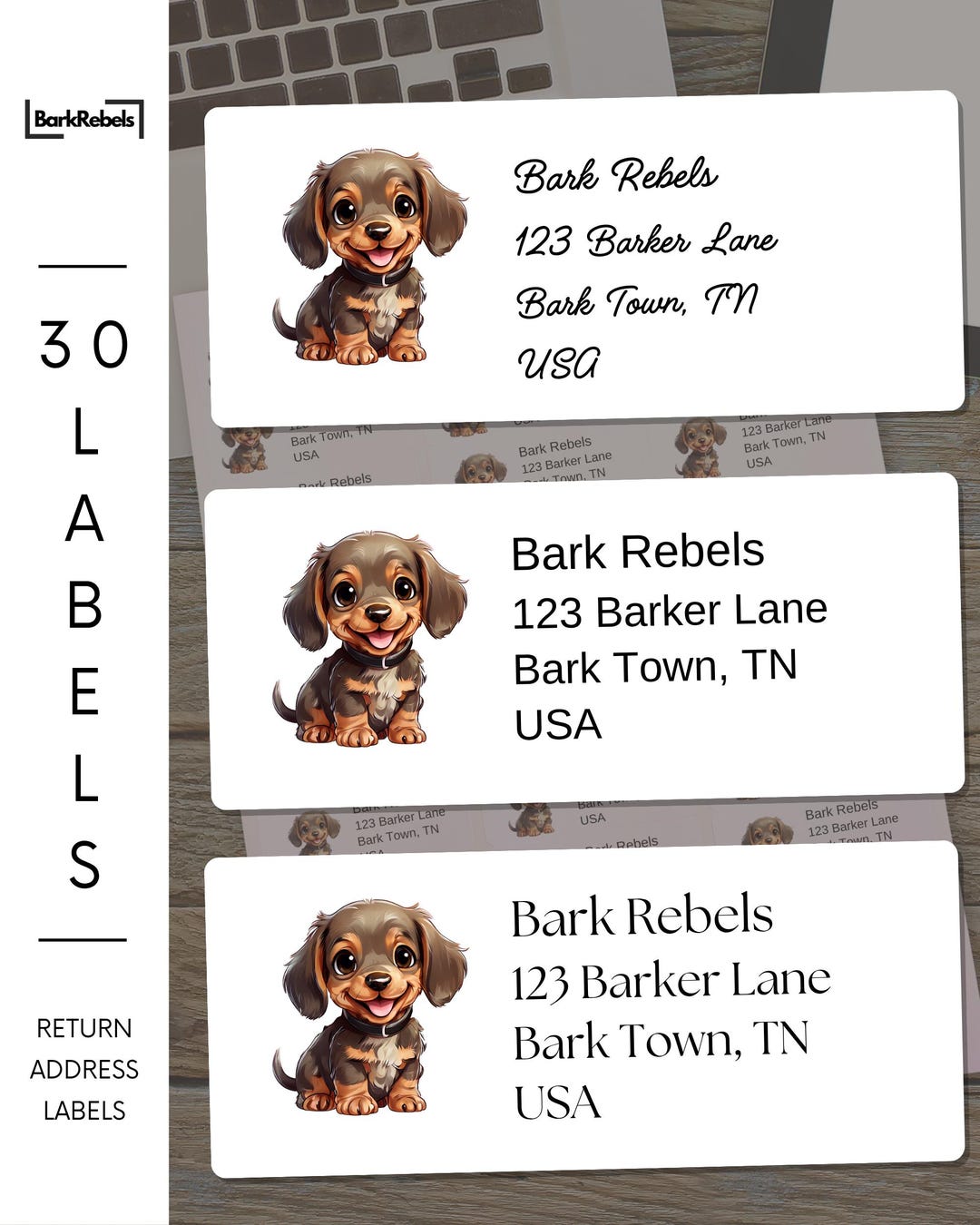 Dachshund Return Address Labels – Personalized Dog Lover Mail Stickers ...