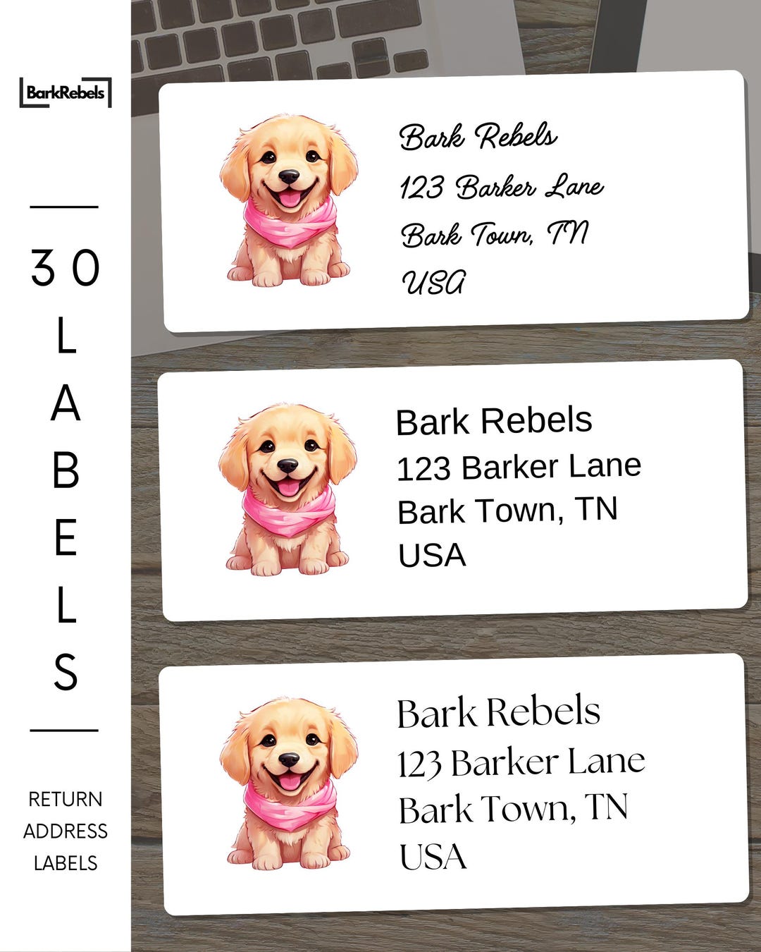 Golden Retriever Return Address Labels – Personalized Dog Lover Mail ...