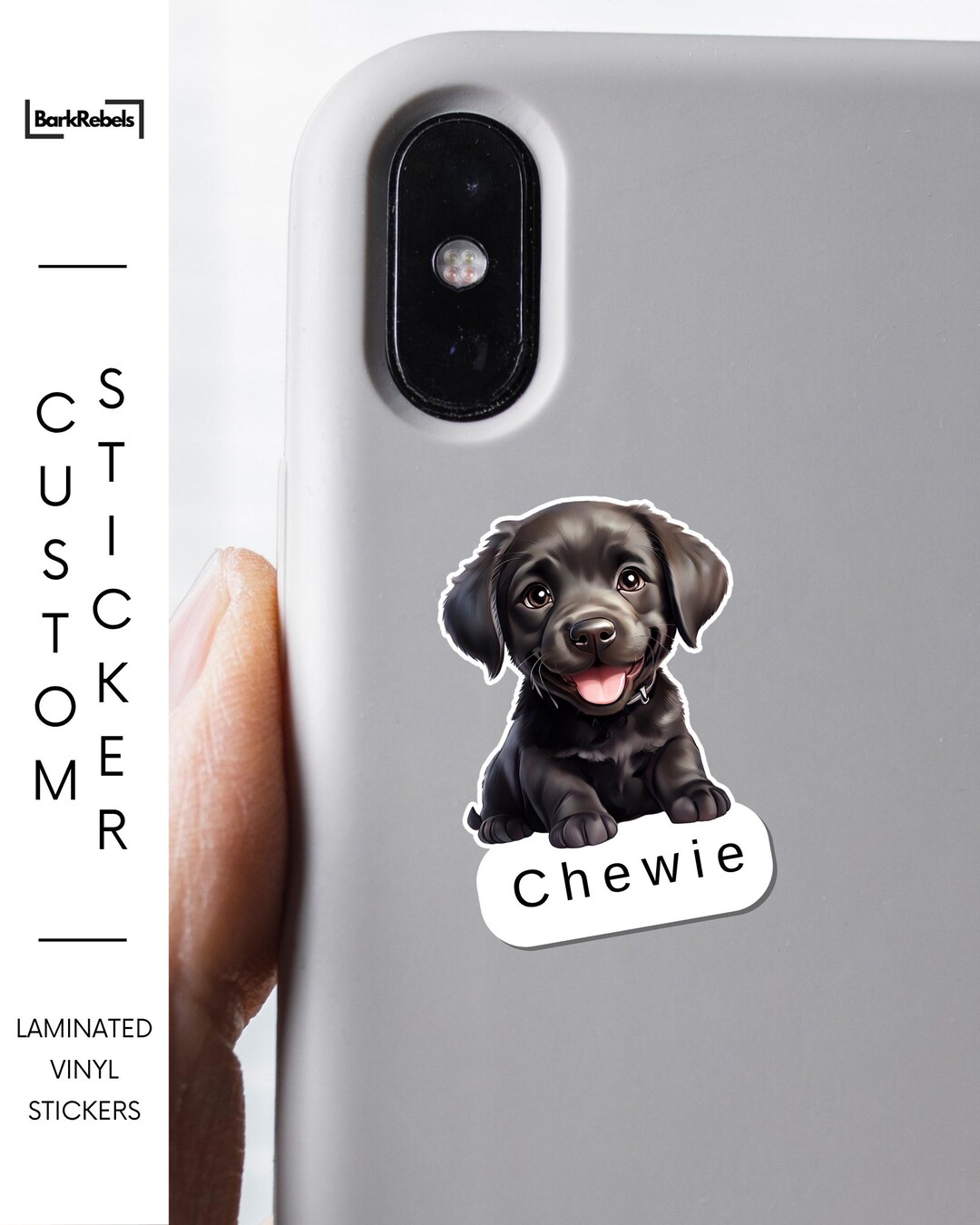 Custom Black Labrador Sticker Laminated Vinyl 1.5 or 3 Inch Black Lab ...