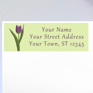Custom Purple Tulip Correspondence Accessories, Set of 30 Vinyl Return ...