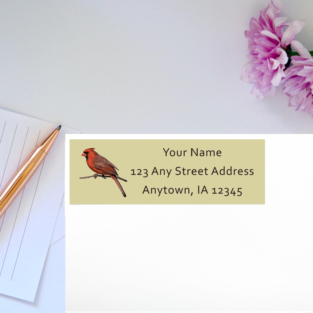 Cardinal Bird Custom Address Labels Sheet, Address Stickers Nature ...
