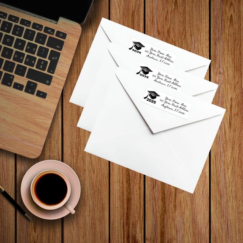 Class of 2025 Graduation Address Labels Stickers Modern, Graduation ...