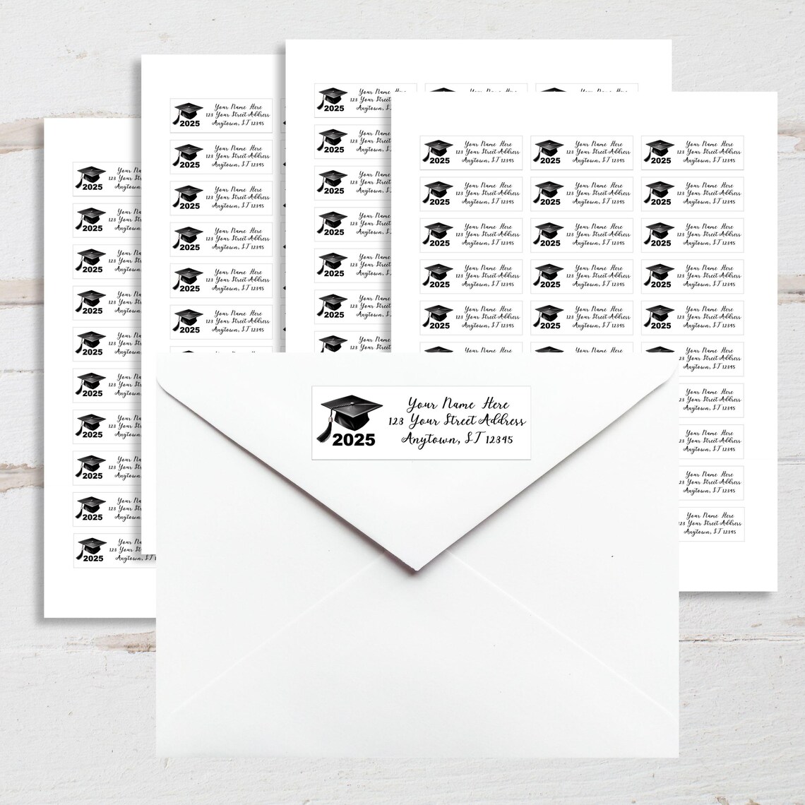 Class of 2025 Graduation Address Labels Stickers Modern, Graduation ...