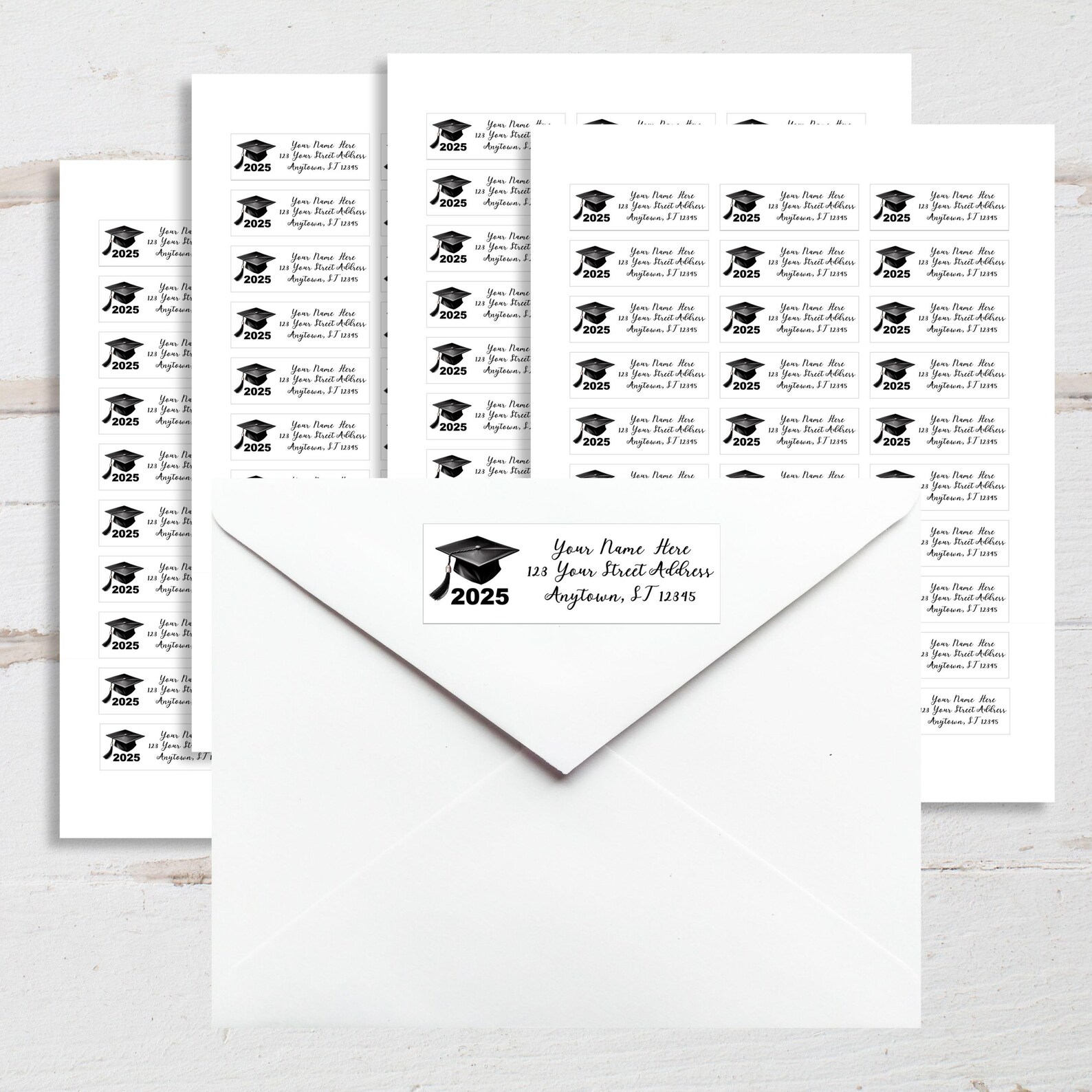 Class of 2025 Graduation Address Labels Stickers Modern, Graduation ...