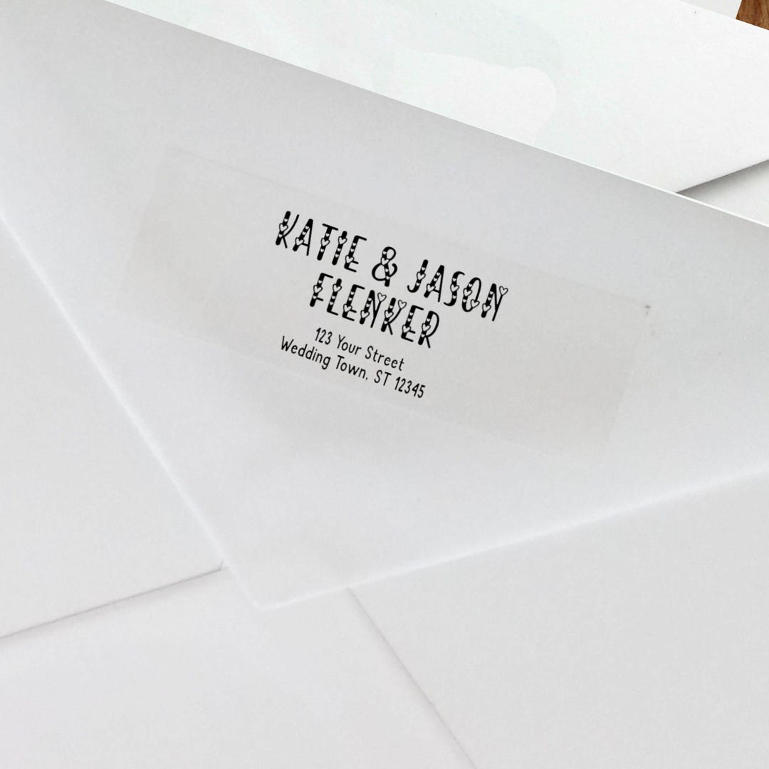 Envelope Sticker Wedding, Return Address Labels Personalized, Clear ...