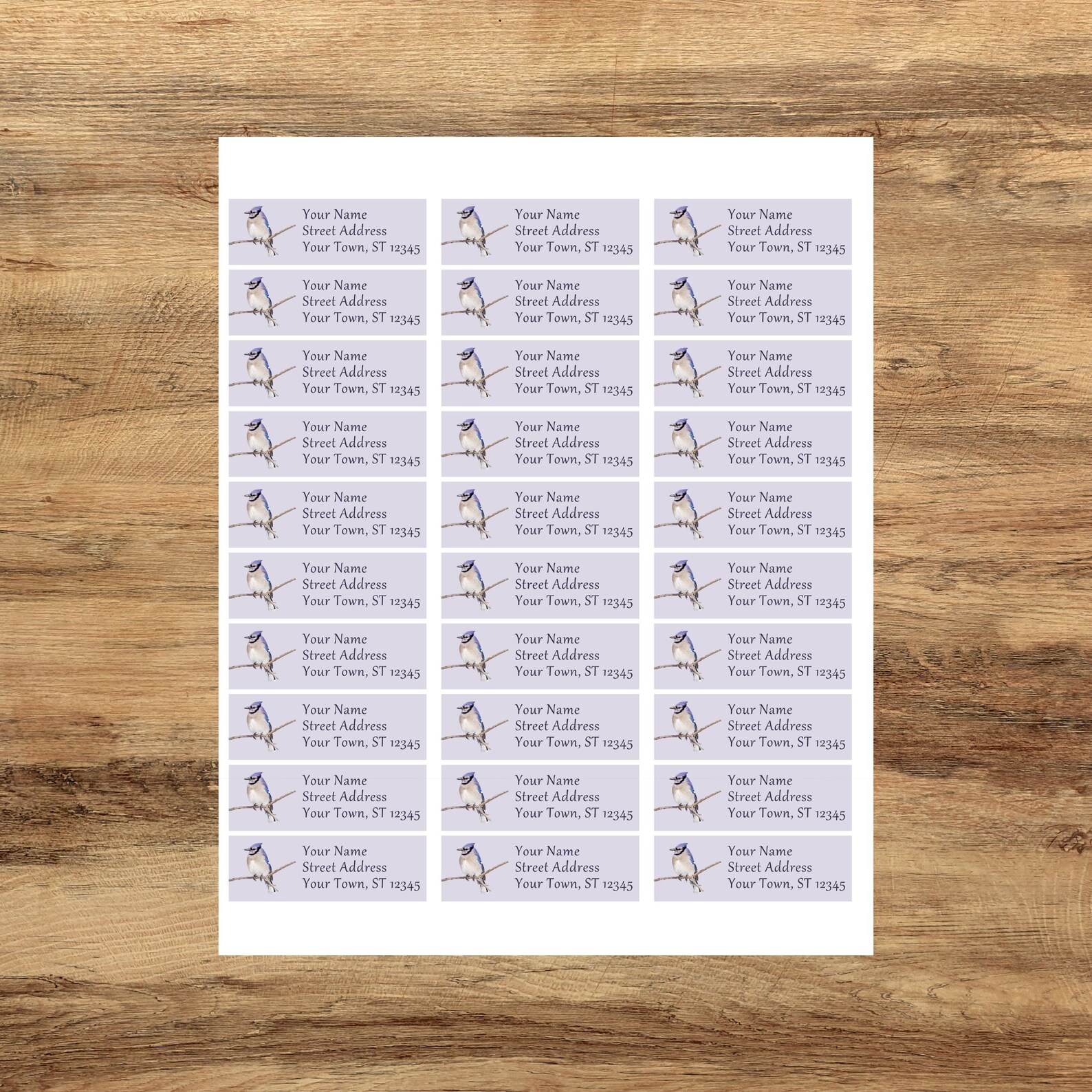 Blue Jay Address Labels Stickers, Blue Bird Return Address Labels ...