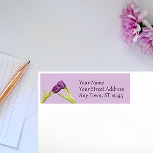 Personalized Purple Floral Address Stickers, Custom Vinyl Address ...
