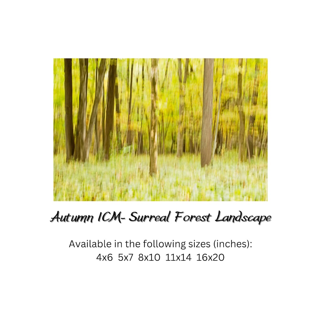 Surreal Landscape Art Fall Forest Print, Abstract Forest Wall Art Fall ...