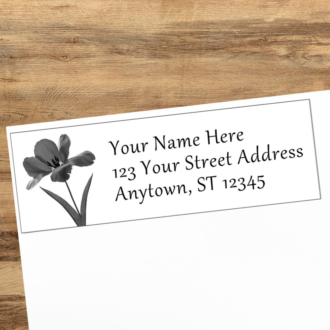 Spring Flower Address Labels Personalized, Clear Address Labels Wedding ...